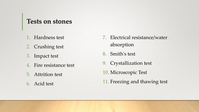 Test on stones | PPTX | Chemistry | Science