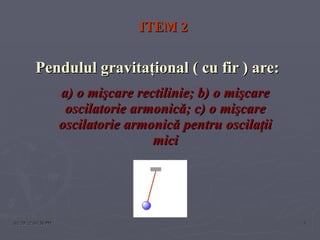Test oscilatii mecanice 1 | PPT