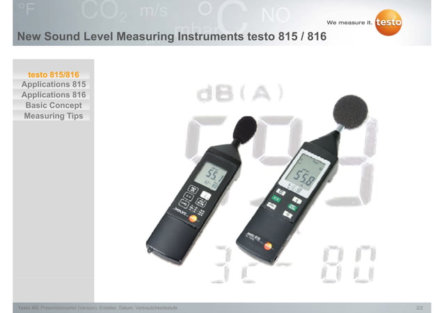 Testo's measuring tips for sound level measurement | PPT