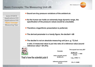 Testo's measuring tips for sound level measurement | PDF