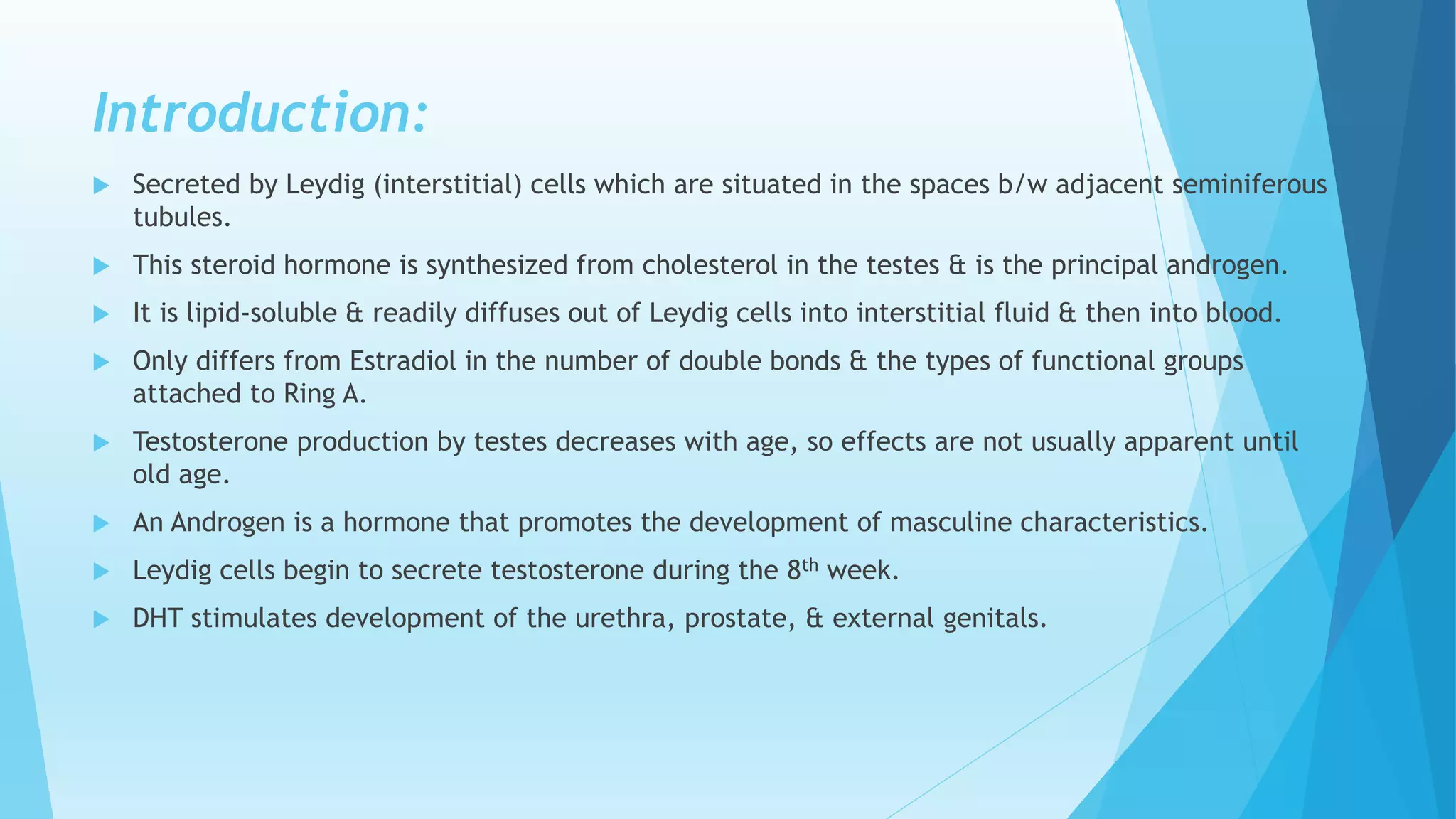 Testosterone-Primary male androgen hormone synthesis | PPT