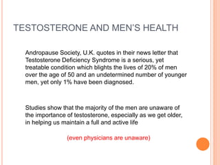 Testosterone and men's health | PPT