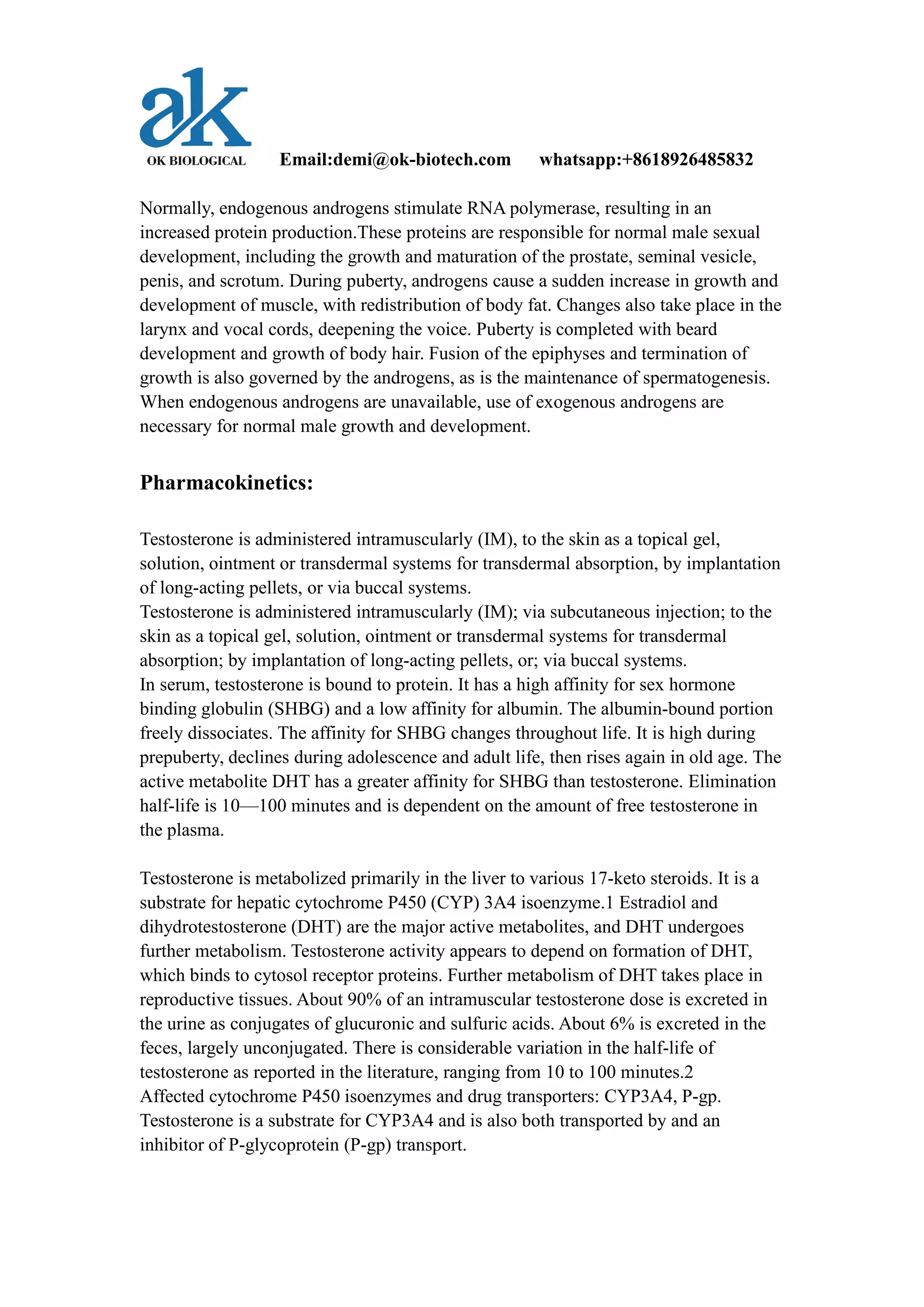 Testosterone cypionate powder | PDF