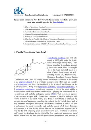 Testosterone enanthate raw powder (1) | PDF