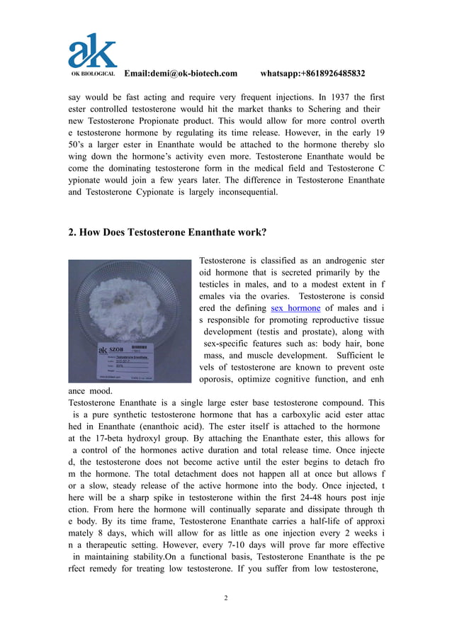 Testosterone enanthate raw powder (1) | PDF