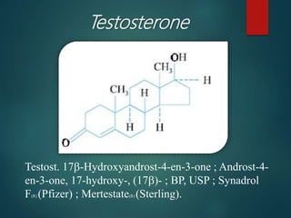 Testosterone hormone - Medicinal Chemistry | PPTX