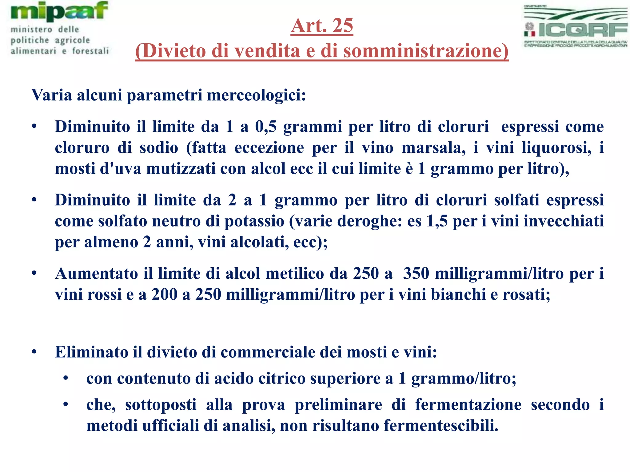 Testo unico del vino | PPTX