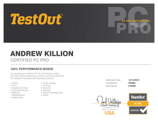 TestOut PC Pro Certification | PPT