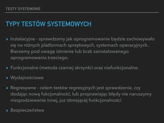 Testowanie oprogramowania dla początkujących - Escola Software house | PPT