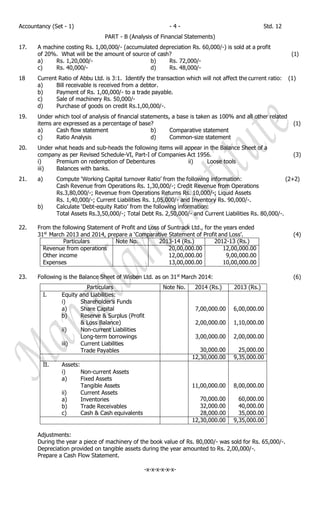 Test paper for class 12 accountancy pre board | PDF