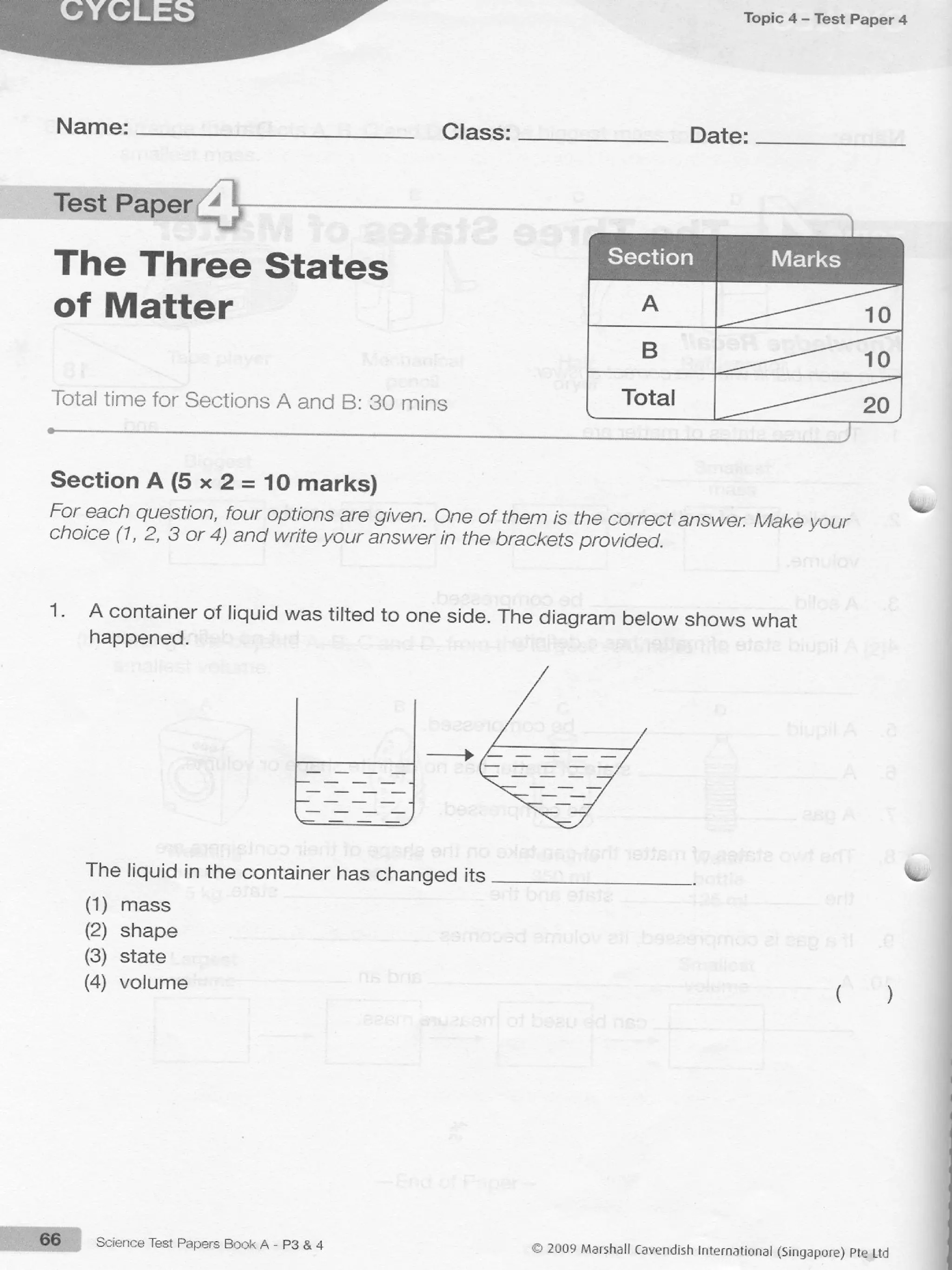 Oxford Science Test Paper 4 | PPT