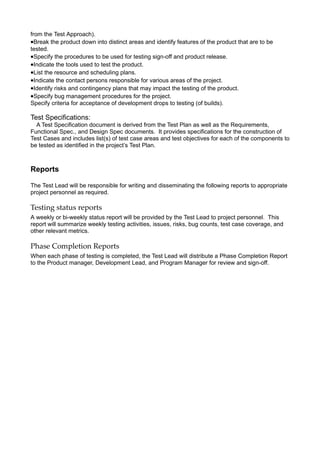 Test plan | DOC | Web Development | Internet