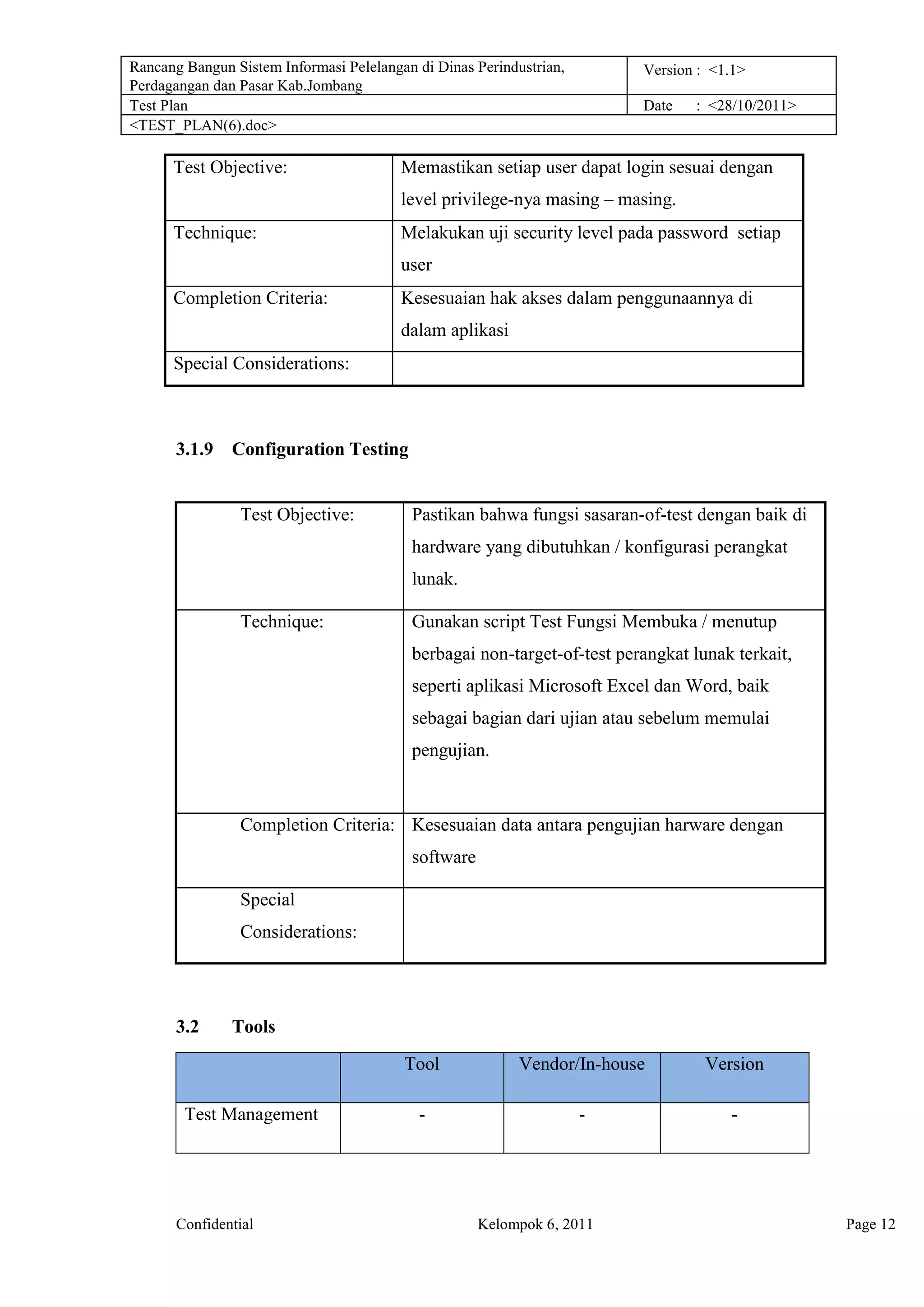 Test plan ver2 | PDF