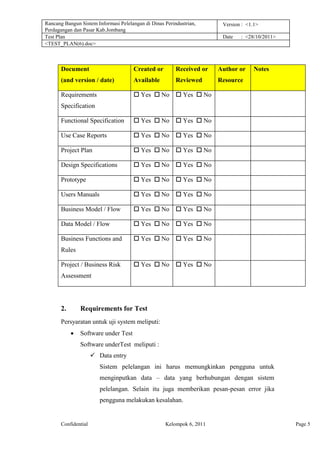 Test plan ver2 | PDF