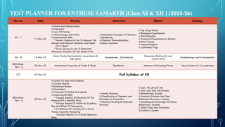 Test Planner for allen 2025-26 samarth batch | PPTX