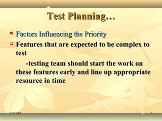 Test Planning | PPT