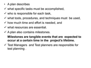 Test planning AND concepts planning Test planning AND concepts planning ...