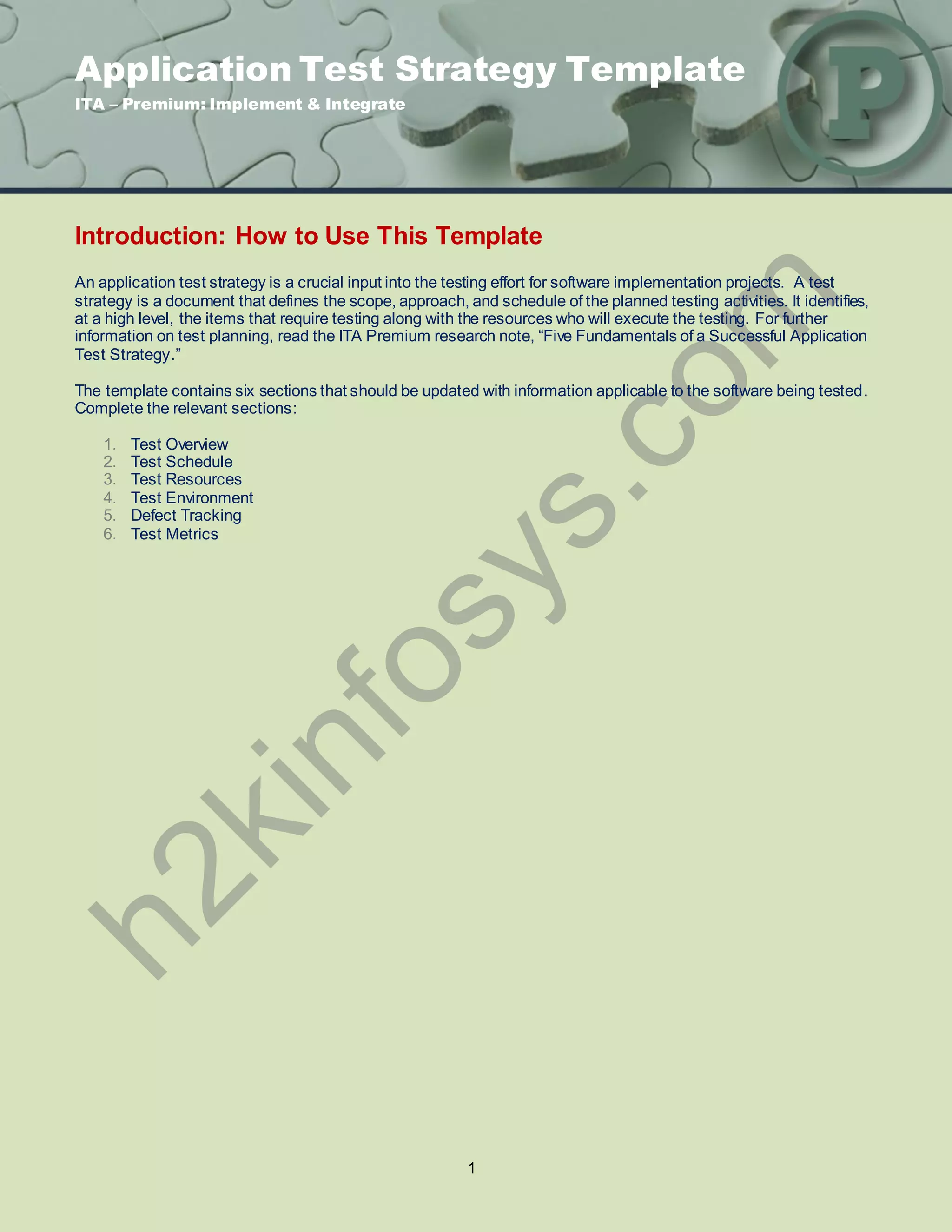 Test Plan Template | PDF