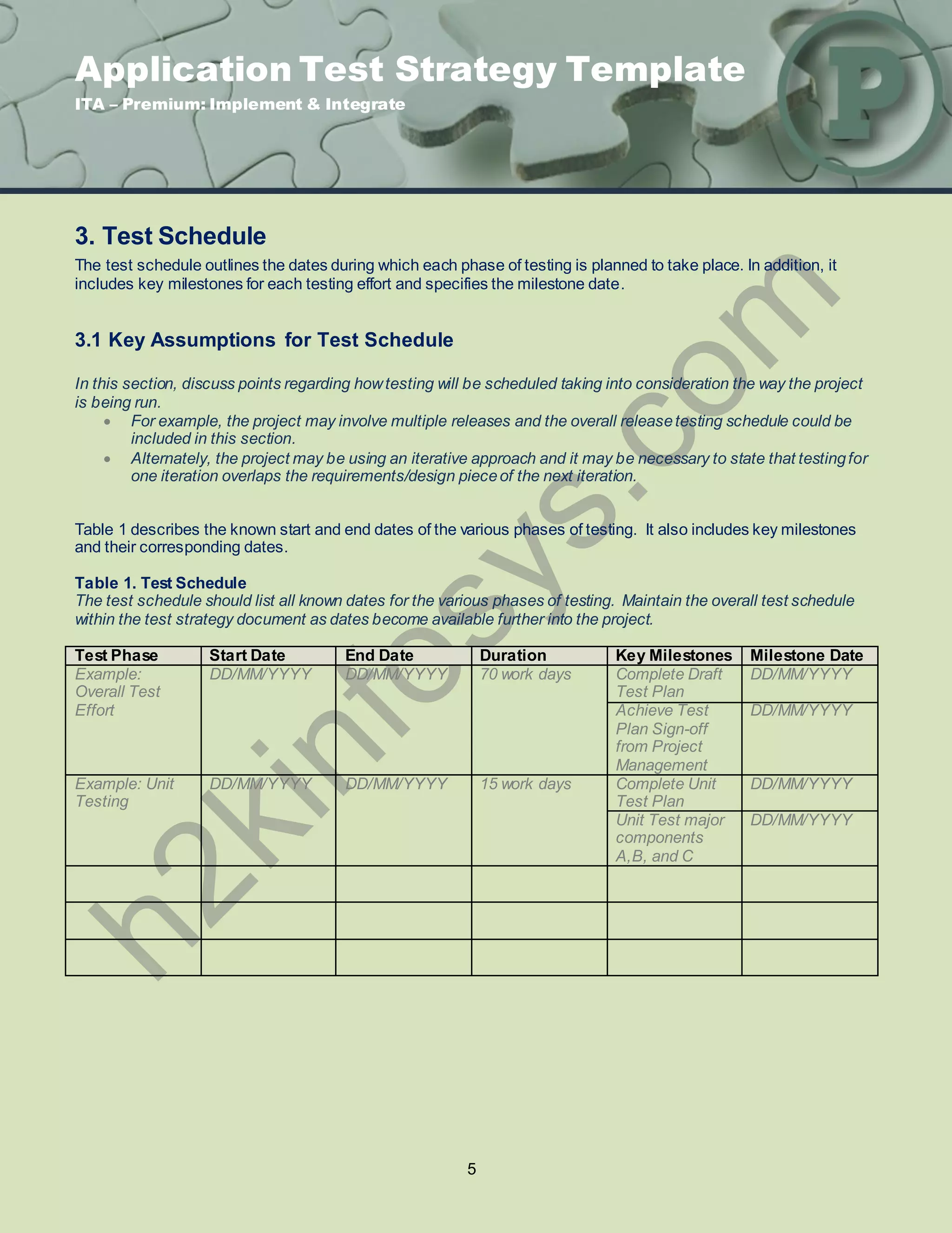 Test Plan Template | PDF