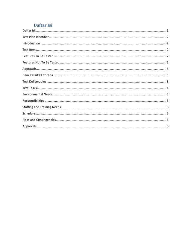 Dokumen Test Plan | PDF