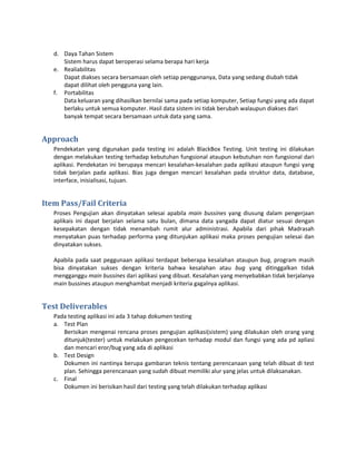 Dokumen Test Plan | PDF