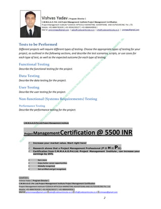 Test plan v1b cmmaao pmi pmp | PDF