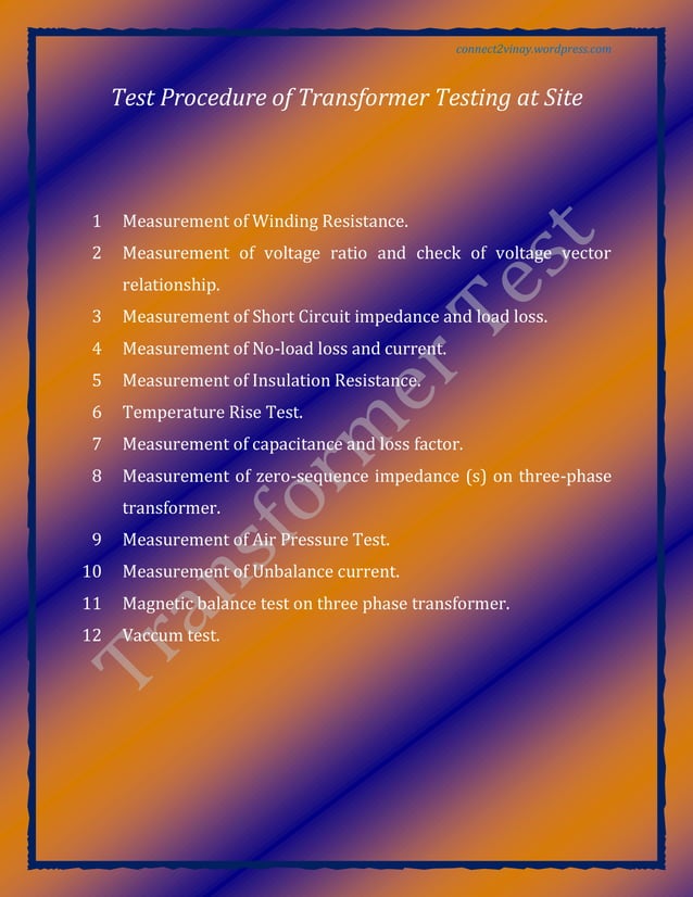 Transformer Site test | PDF