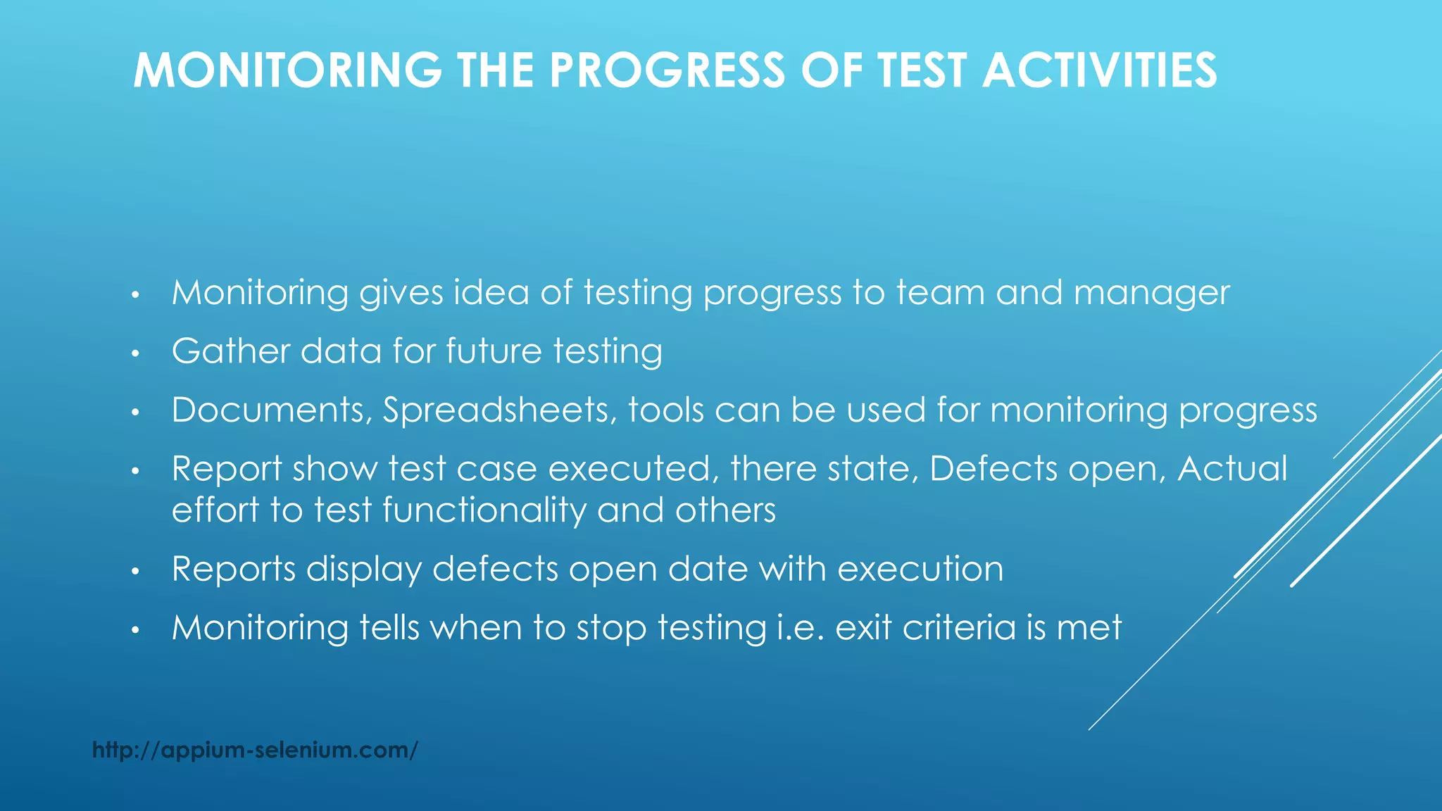 Test progress, monitoring and control | PPTX | Technology & Computing