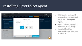 Introduction to "TestProject" tool and first testcase with TestProject ...