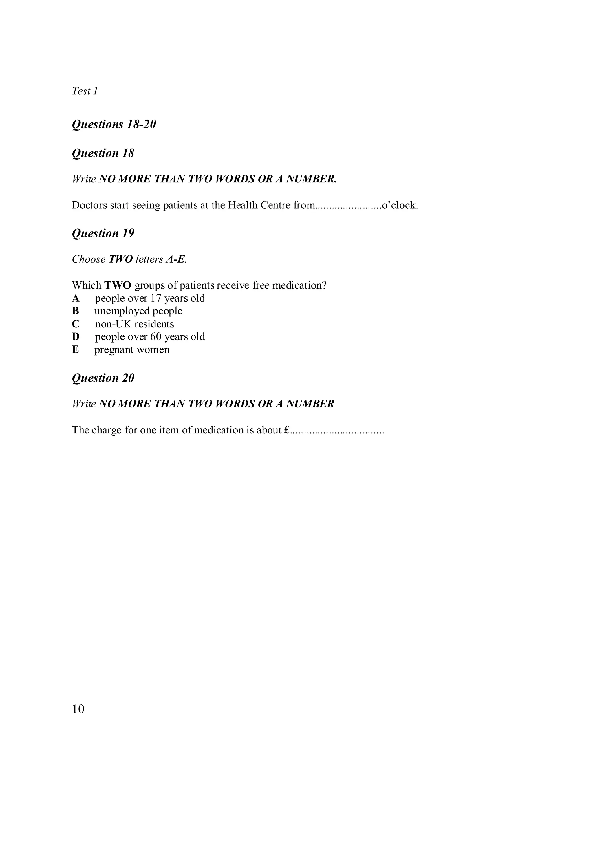 Test question | PDF