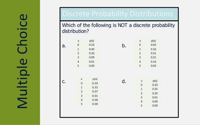 Discrete Probability Distribution Test questions slideshare