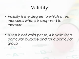 Test Reliability and Validity | PPT