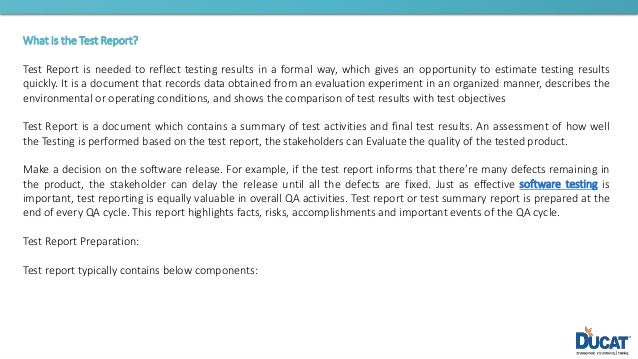 Test Report Preparation | PPT