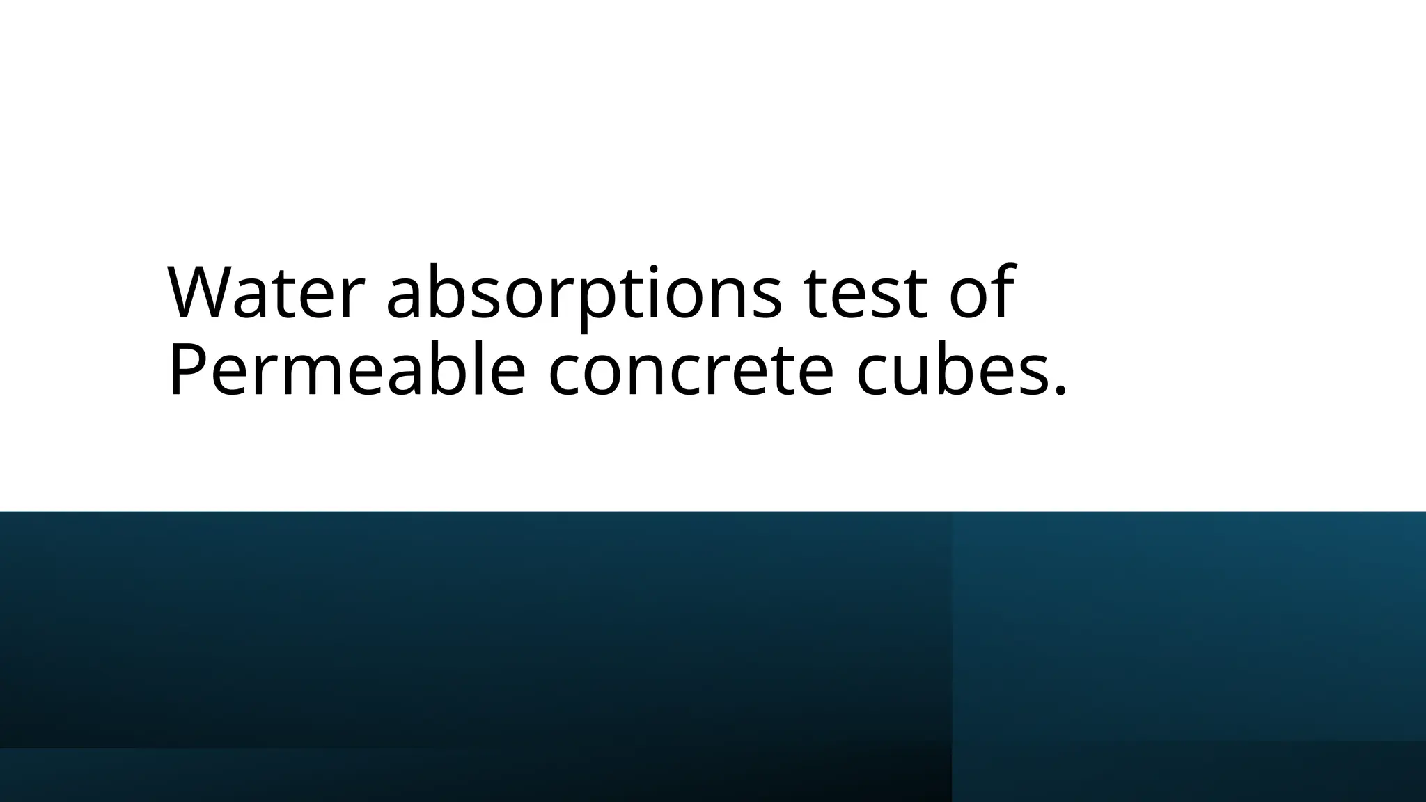 Test result analysis of permeable concrete. | PPTX