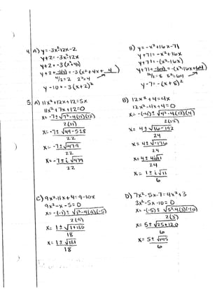 Chapter 5 Test Review - Quadratics | PDF