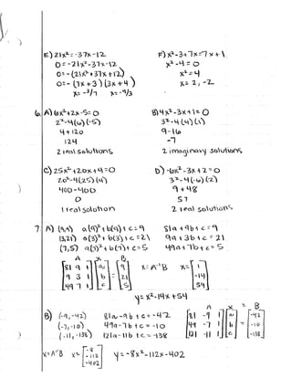 Chapter 5 Test Review - Quadratics | PDF