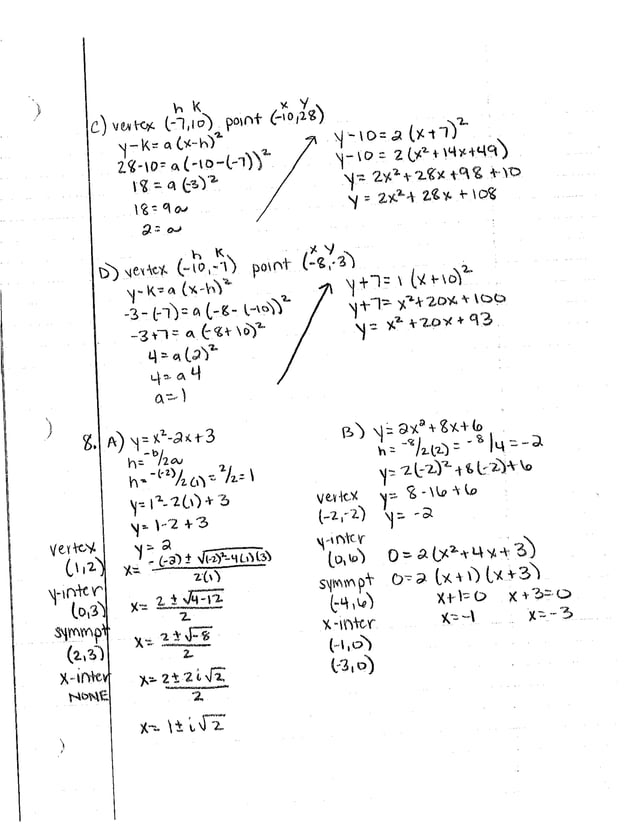 Chapter 5 Test Review - Quadratics | PDF