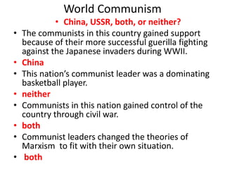 Test review world communism | PPTX
