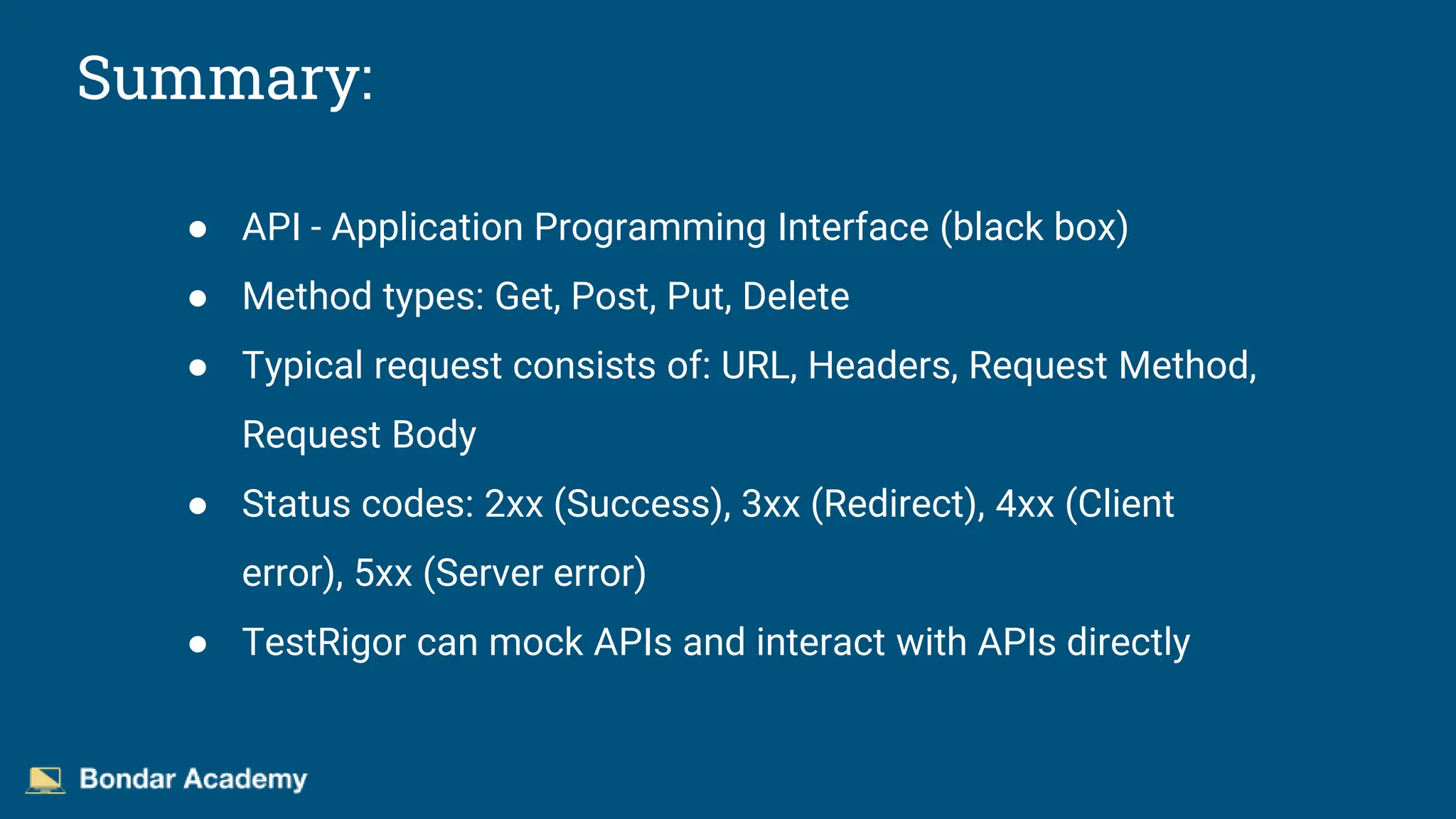 TestRigor - What is API - Bondar Academy | PPTX
