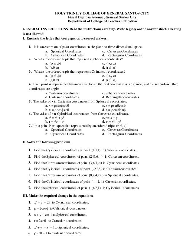 Tests with Answer key sample in Mathematics
