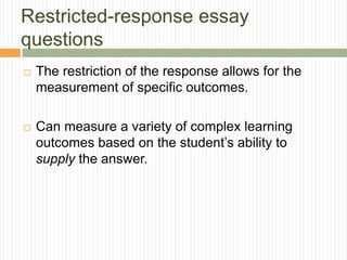 Tests and Measurements Essay Questions | PPTX