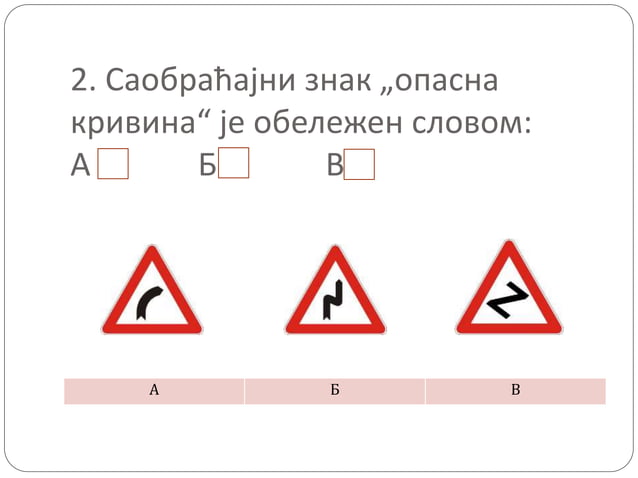 Test saobracajni znaci | PPTX