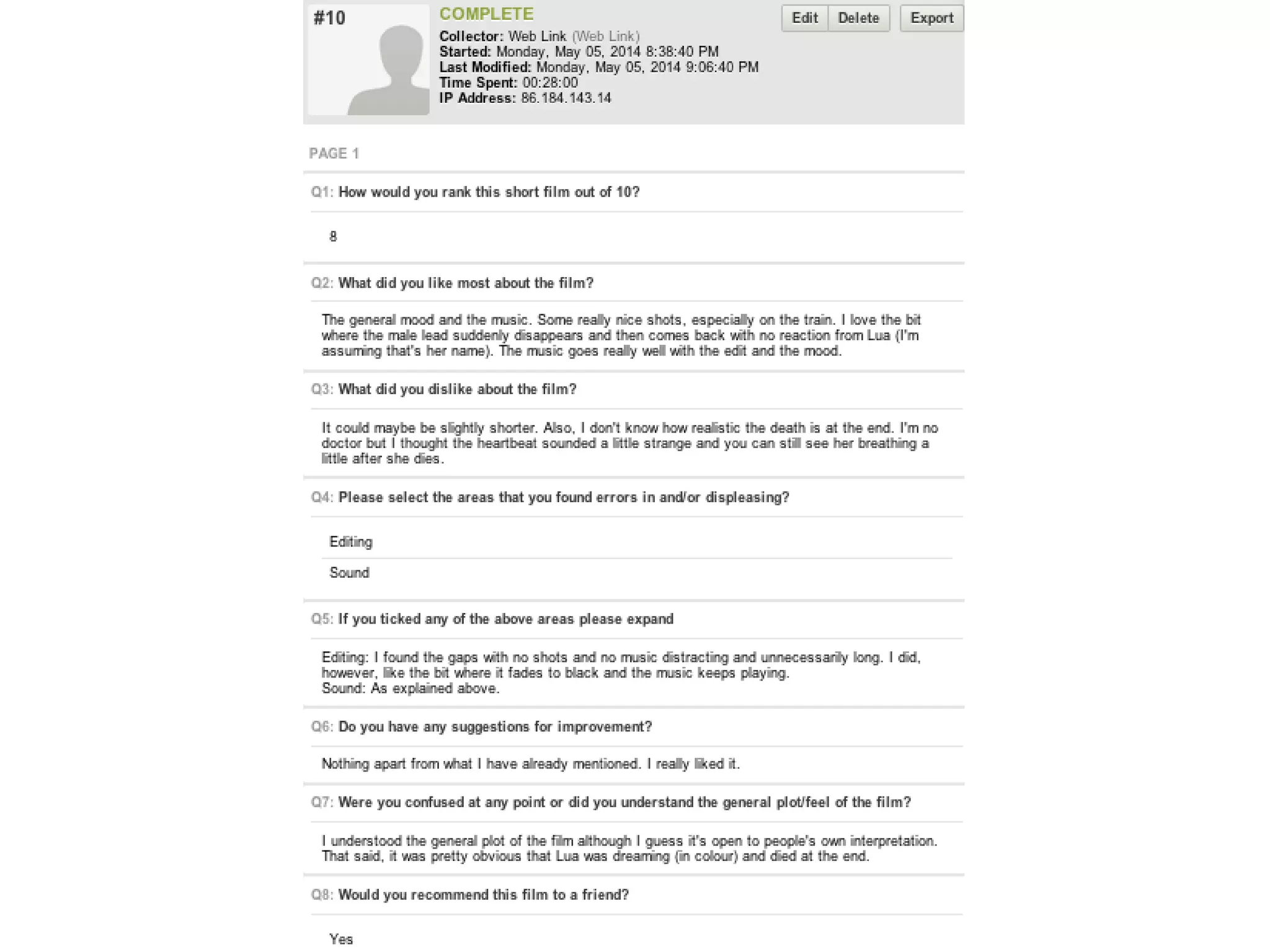 Test Screening Results | PPT