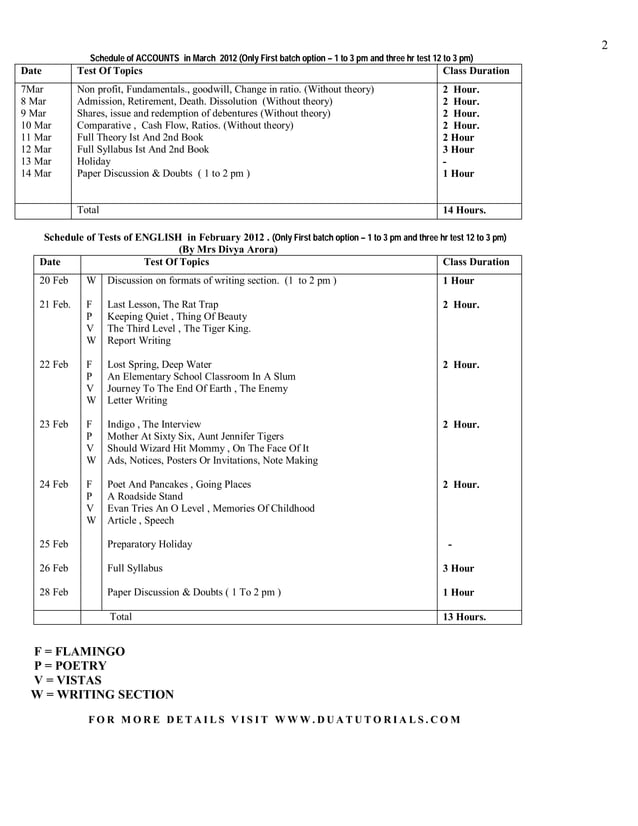 Test series schedule 2012 | PDF