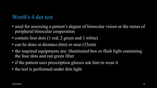 Tests for Binocular vision | PDF