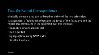 Tests for Binocular vision | PDF