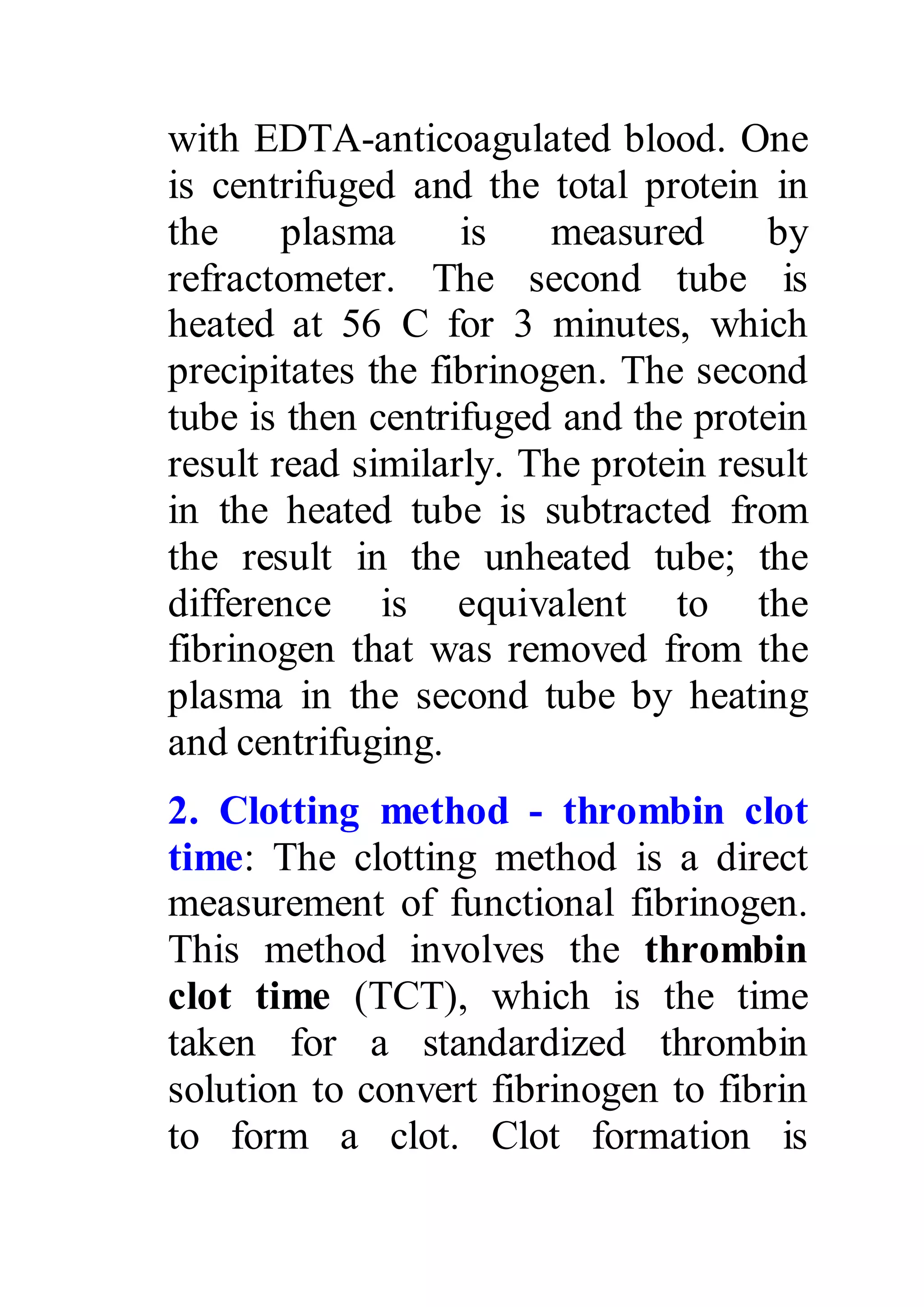Tests for fibrinogen/ عملي دكتور عبد الامير / تشخيصات | DOCX