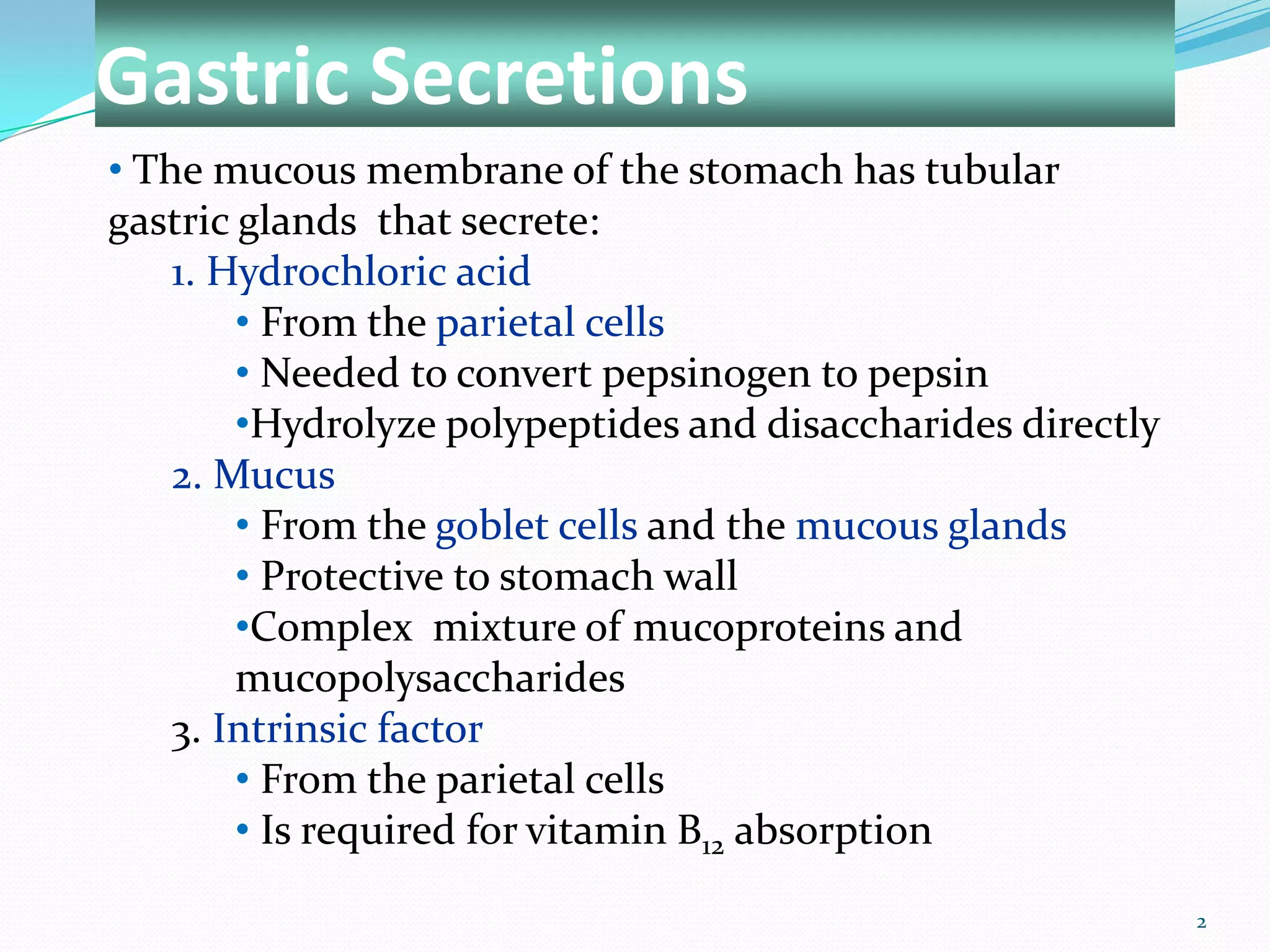 Tests for gastric, duodenal secretions | PPTX