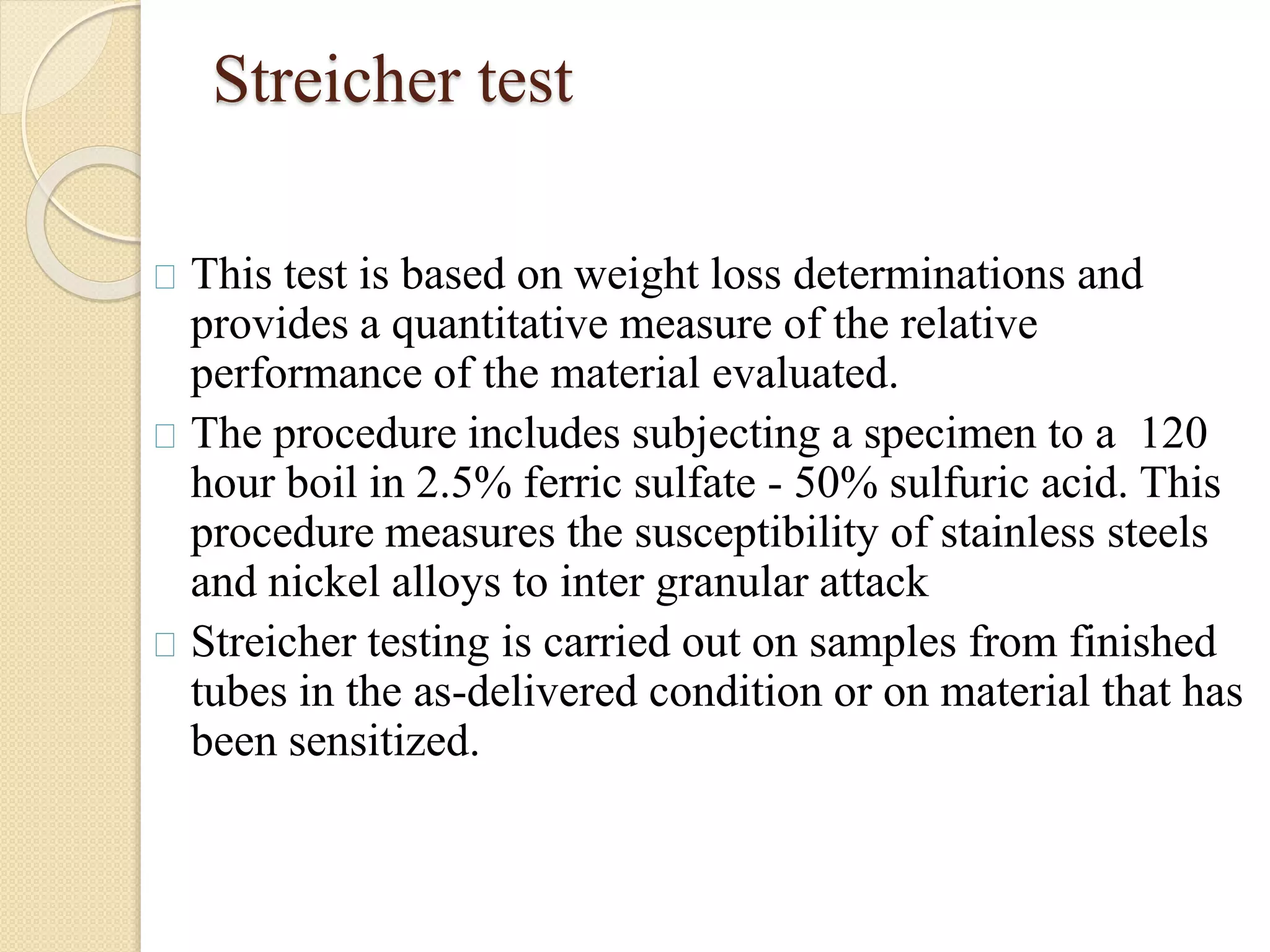 Tests for intergranular corrosion and stress corrosion cracking | PPTX