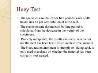 Tests for intergranular corrosion and stress corrosion cracking | PPTX